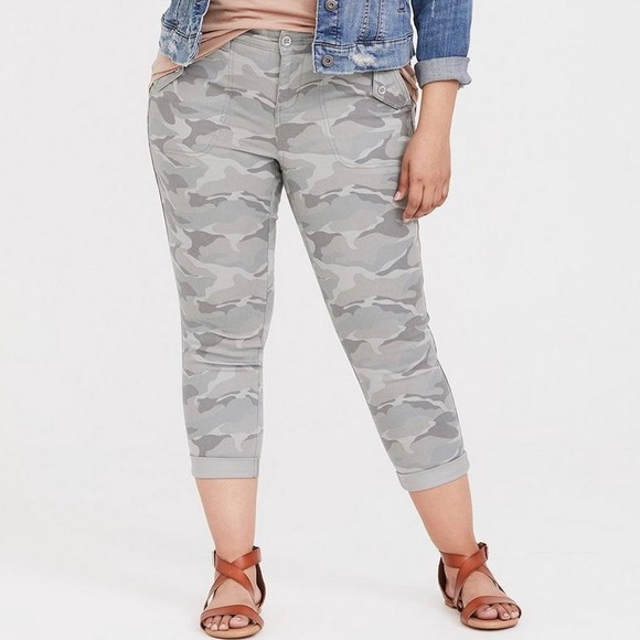 torrid | Pants & Jumpsuits | Torrid Camouflage Roll Cuff Straight Leg ...